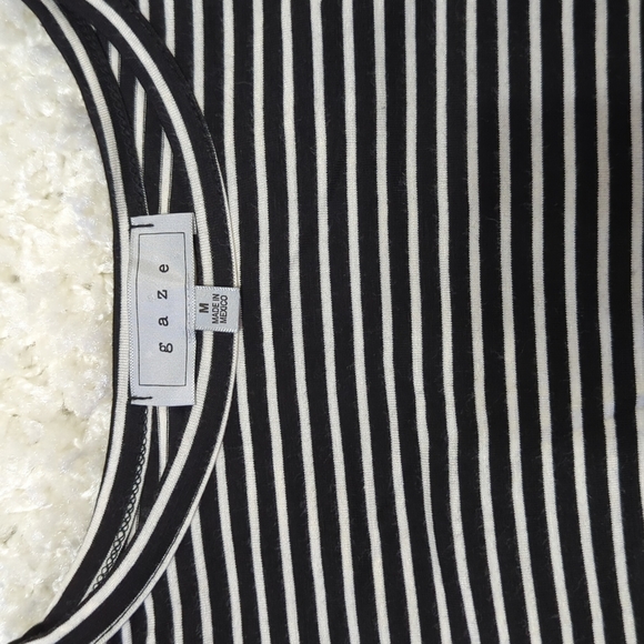 gaze | Tops | Gaze Brand Black And White Striped Knottedfront Cropped ...